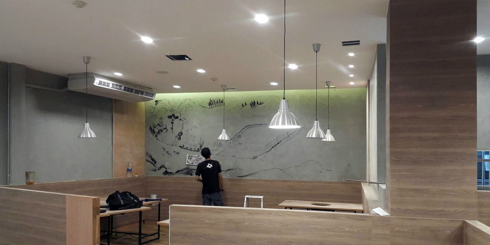 CW-058 ที่เมกา บางนา - พื้น SPC กระเบื้องยางลายไม้ ไม้ระแนงเกรดพรีเมี่ยม